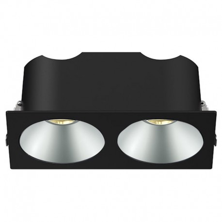 Double spot LED encastré carré noir - 2x10W - 36° - ByLED.fr®